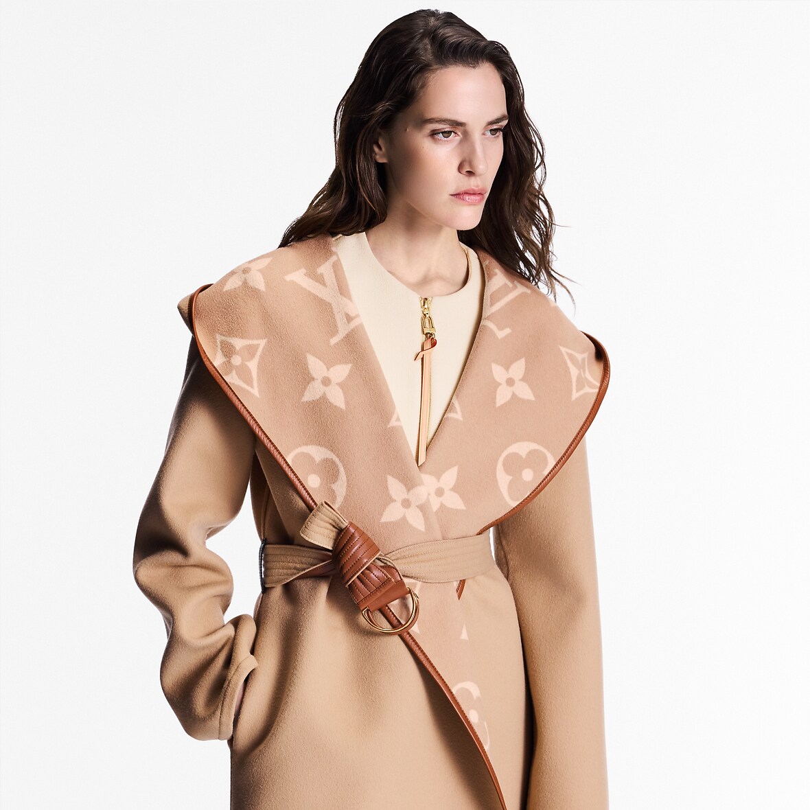 Belted Double Face Hooded Wrap Coat - Ready-to-Wear | LOUIS VUITTON