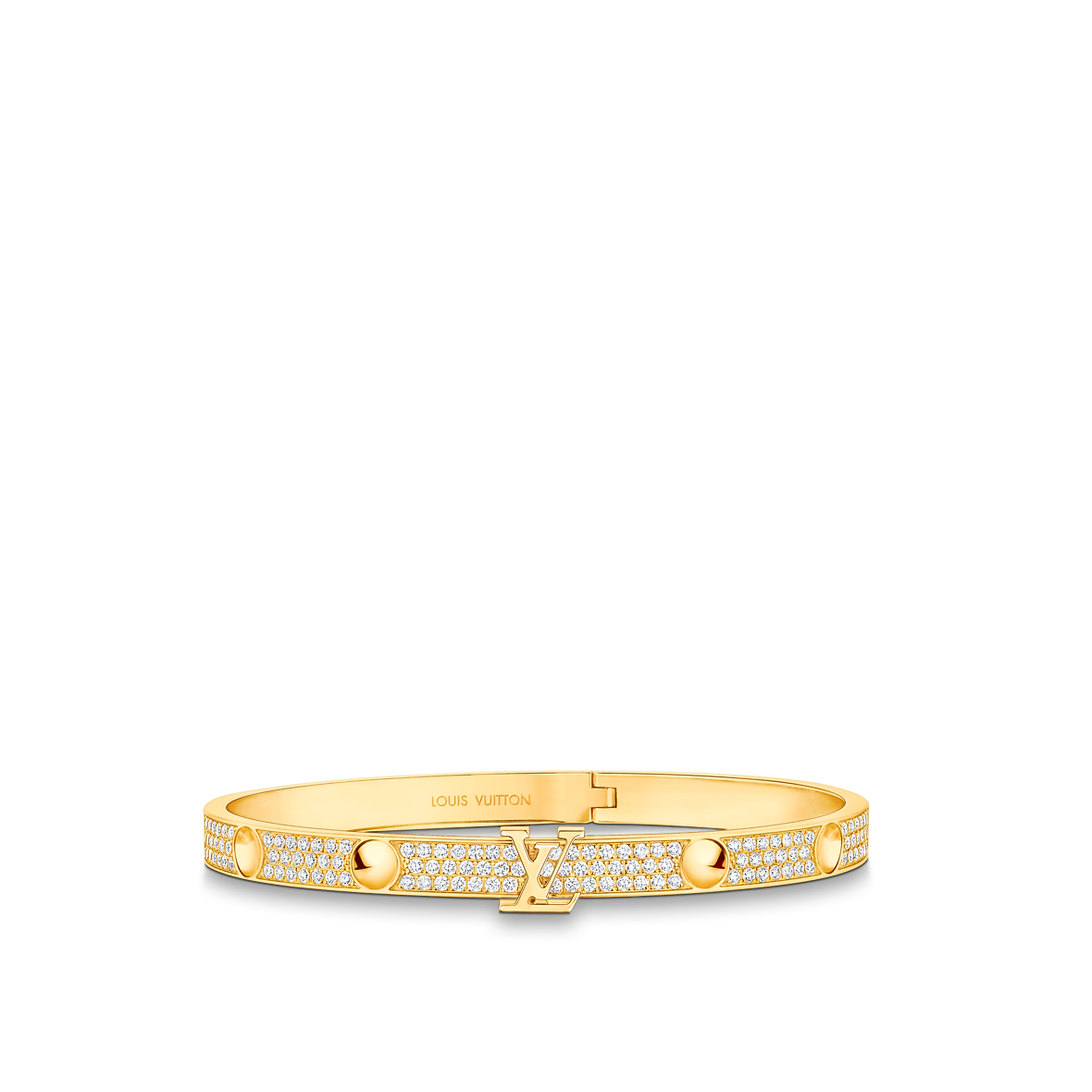Empreinte Bangle, Yellow Gold And Pave Diamonds - Categories | LOUIS ...