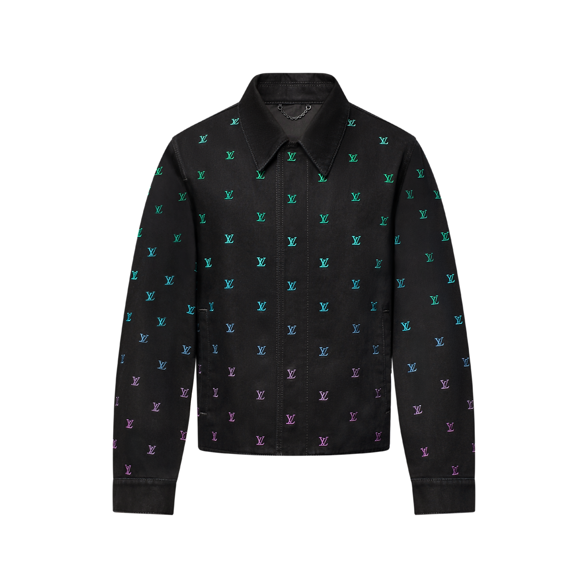 LV Blason Gradient Embroidered Denim Coach Jacket - Ready-to-Wear ...