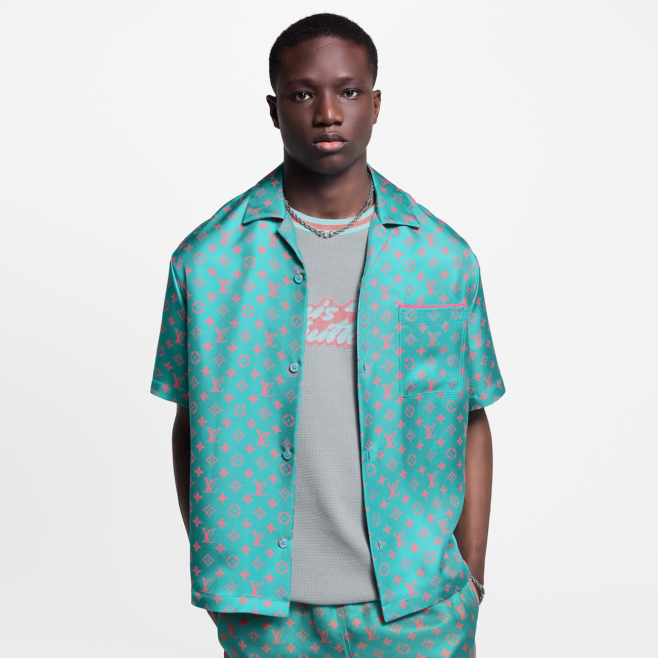 Monogram Short-Sleeved Silk Shirt - Ready-to-Wear | LOUIS VUITTON
